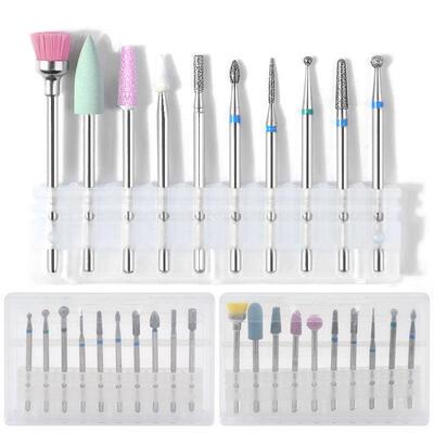 10/set Nail Art Grinding Drill Bits Electric Manicure Machin