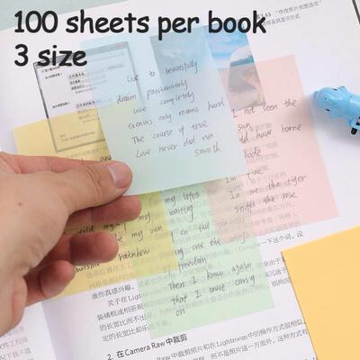 Color Transparent Sticky Note With Adhesive Self Adhesive W