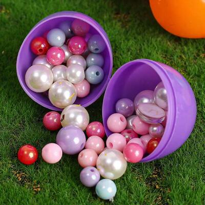 50/10Pcs Fillable Easter Eggs Opening Empty Plastic Egg Toys