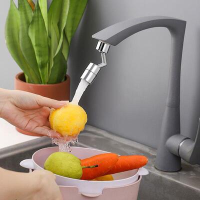 A versatile and splash-proof faucet extender for washbasins,