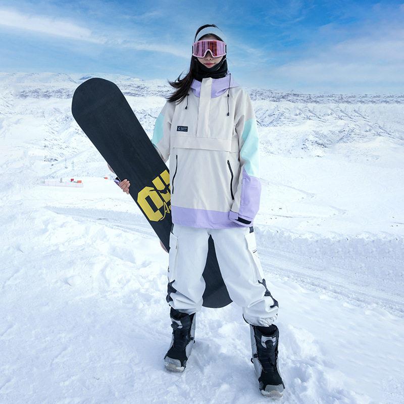 雪怡派新款滑雪服女款双板板滑雪上衣拼色防风防水滑雪卫衣潮