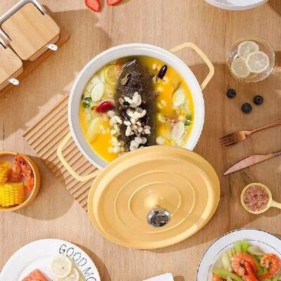 Enameled Cast Aluminum Dutch Oven With Lid 4.7L Nonstick