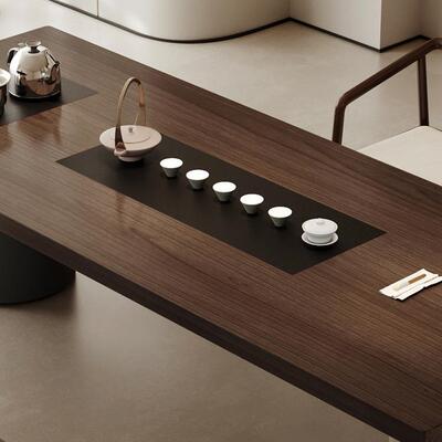 新中功式UZK实木泡茶桌椅组合原木大板亚台克力夫茶家用办公泡茶