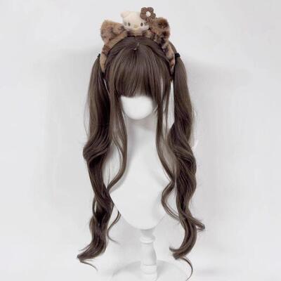 假发女少萝长版80cm双马尾长卷发日系jk萝莉甜美氛围感彷真全头套