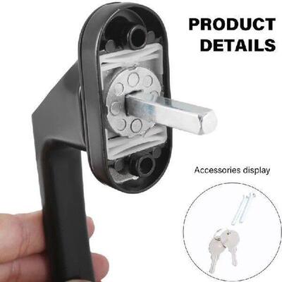 Lockable Window Handle With Key & Screws Stainless Steel