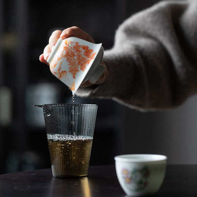 功夫茶杯红狮家用盖碗仿古小号泡茶矾茶碗绣球碗陶瓷青花茶具滚子