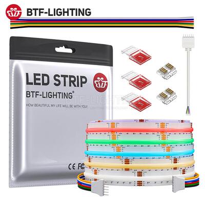 FCOB七彩灯RGBCCT自粘超薄24V灯条RGBCW吊顶背景墙无光斑LED灯带