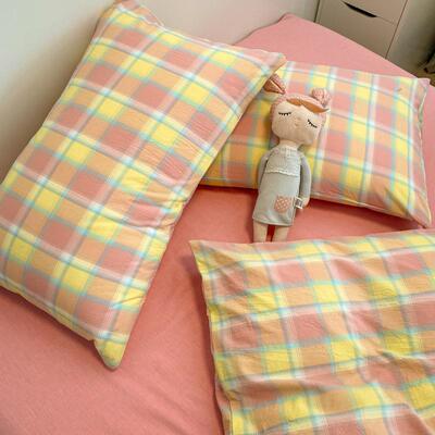 色织水洗棉四件床品床套单学被套宿舍简约床单款CLR三生件套床上