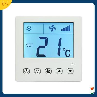空气能风机盘管温控面板中央空调三速开关面板带遥控功能8839F