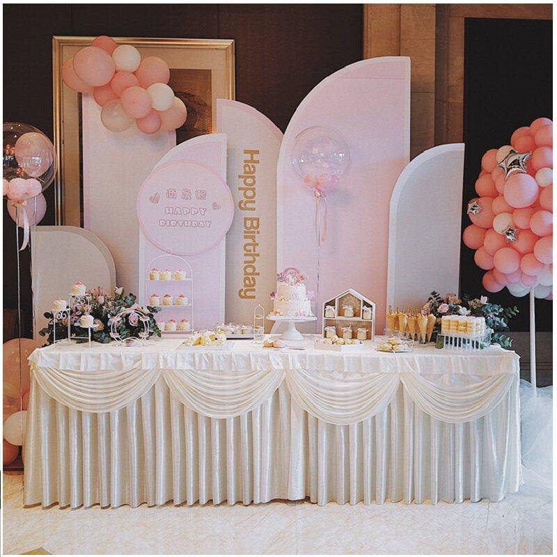 婚庆纱幔桌布签到台布围裙桌套纱幔桌裙蓬蓬纱桌布甜品会议桌布置