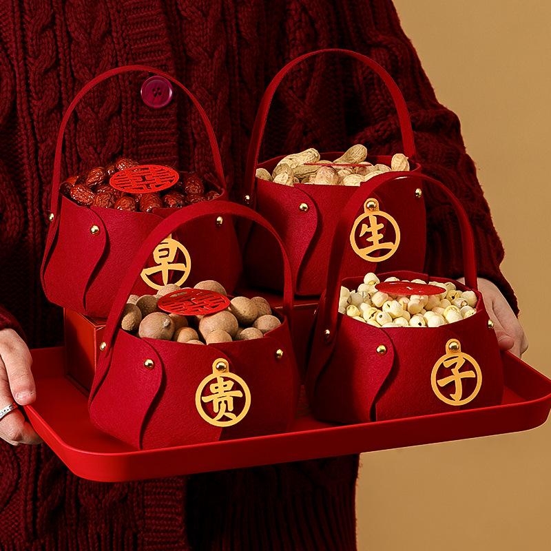 早生贵子模具干果组合干果盘礼盒提篮订婚布置装饰摆件全套糕点