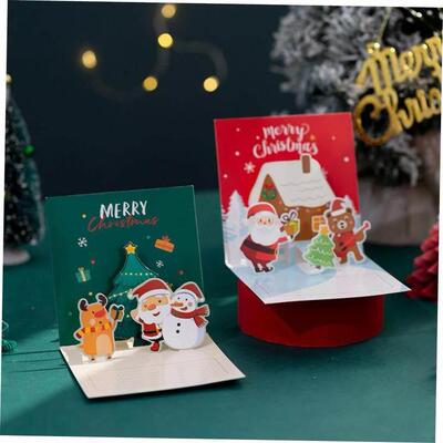 Christmas Handwritten 3D Card Envelope Thank-You Card贺卡