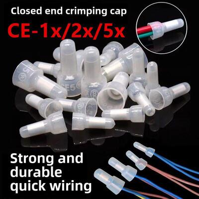 压线帽CE-1X CE-2X CE-5闭端奶嘴型电线快速接线端子并接头铝管
