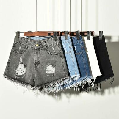 women denim shorts jeans summer ladies hole pants 牛仔短裤女