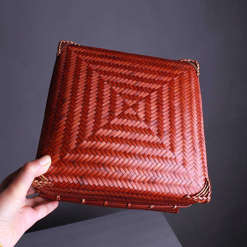 包装绑带收纳盒  编织盒子收纳竹制七月七茶具手工工艺品竹编茶叶
