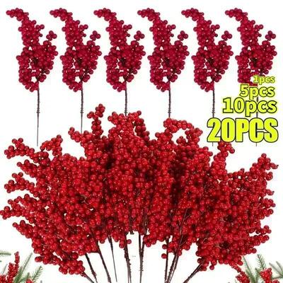 Artificial Berries Christmas Decoration Red Berry Branches f