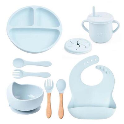 Silicone Baby Feeding Set Suction Plates and Bowls for Toddl