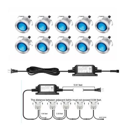 RGB LED甲板灯地板台阶廊道灯景观花园草坪灯跨境亚马逊ebay
