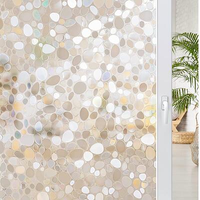 3D electrostatic rainbow adhesive free glass sticker for ho