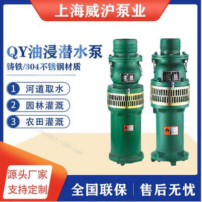 QY油浸泵三相扬程大流量油浸式潜水泵喷泉深井取水农田灌溉水泵