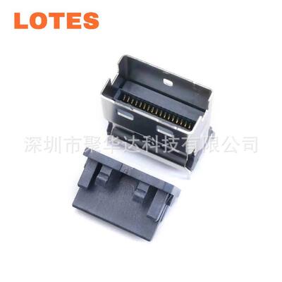 LOTES ASASS008 SFF-8654 4X直立型母座 SlimSAS 38PIN 180度