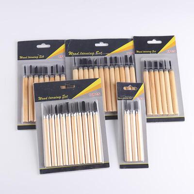 木工雕刻刀套装木雕工具12pcs松木木柄刻刀雕花刀工艺刀