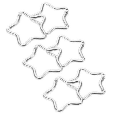 10 Pcs Carabiner Star Keychain Keyring Login Launcher Clip