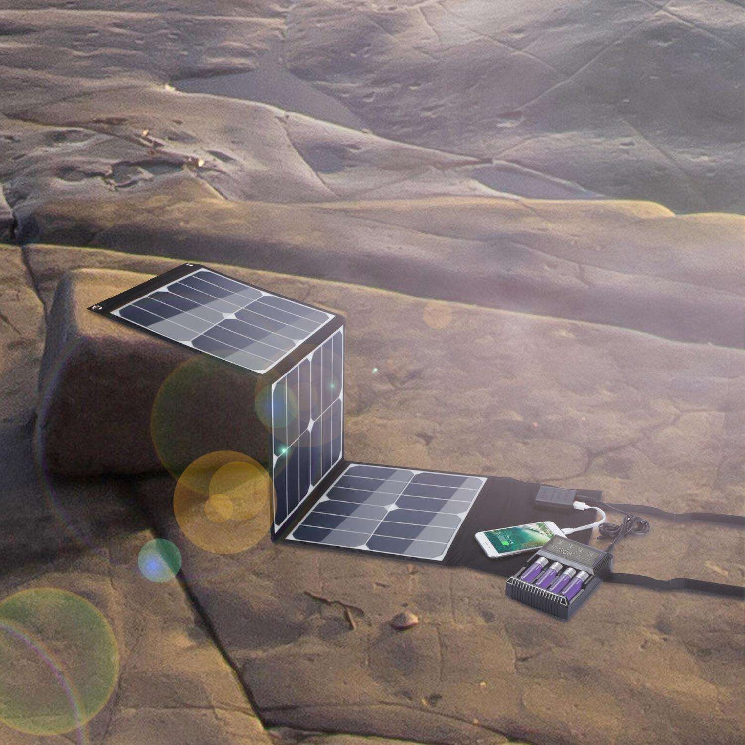 40瓦DC+USB户外储能太阳能板折叠包sunpower太阳能充电器