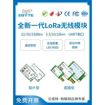 Lora射频模块Sx1262无线串口收发器433/915m远程通信低功率中继组