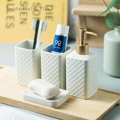 Nordic Ceramic Bathroom Supplies Toothbrush Cup Soap