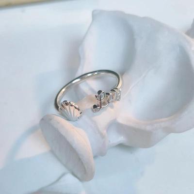 张艺兴Lay贝壳开口戒指环十周年纪念小众高级时尚百搭小红书同款