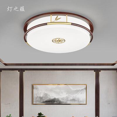 新厅中吸顶灯全铜简约客餐灯套中国风别墅乌檀实木餐厅卧室QM8700