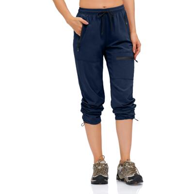 Women'S Loose Hiking Pants With Zipper Pockets - Stretchy