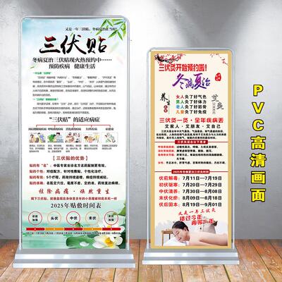 冬病夏治三伏贴灸好处功效宣传海报广告展架易拉宝贴装饰画挂图板