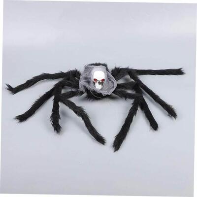 Halloween ghost head scary skull plush giant spider 75cm万圣