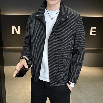 男士外套立领2026新款春秋季二棉潮牌防风高端褂子夹棉上衣服夹克