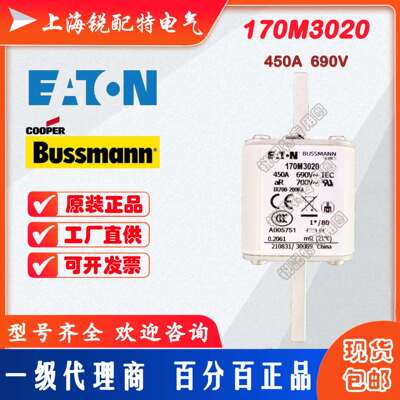 170M3020快速熔断器 690V 450A 巴斯曼BUSSMANN快速熔断器