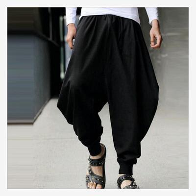 Men Harem Pants Cotton Linen Loose Baggy Trouser Gypsy Pants