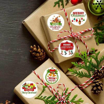 500Pcs Merry Christmas Stickers Cristmas Xmas Party Seal Lab