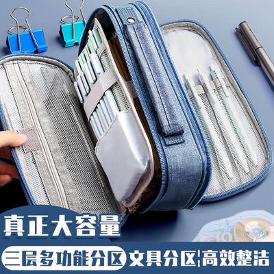 6 Colors Simplicity Canvas Pencil Case Large Capacity Big