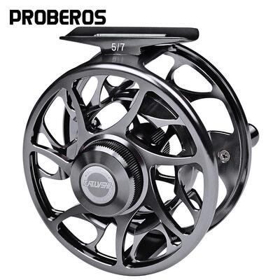 PROBEROS全金属渔轮 调节泄力渔线轮 中通矶竿筏轮前打轮 飞钓轮