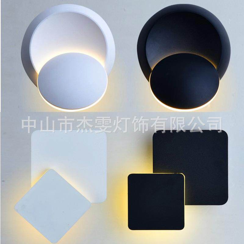 北欧后现代创意客厅餐厅卧室床头灯旋转月亮壁灯墙灯壁挂式led灯