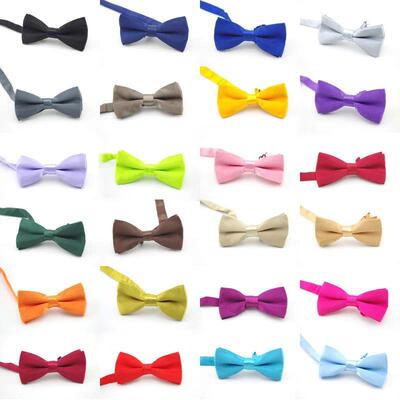 Men Kid Bowties Solid Butterfly Bowtie Wedding Accessories G