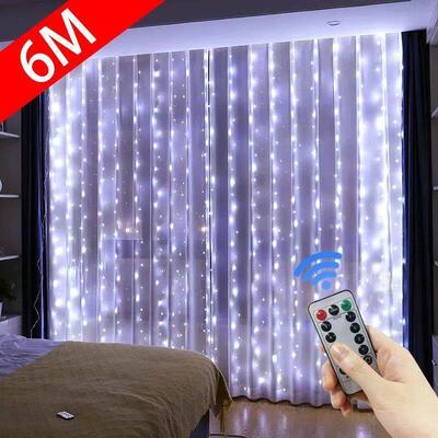 600/300 LED Window Curtain String Light Wedding Party Home G