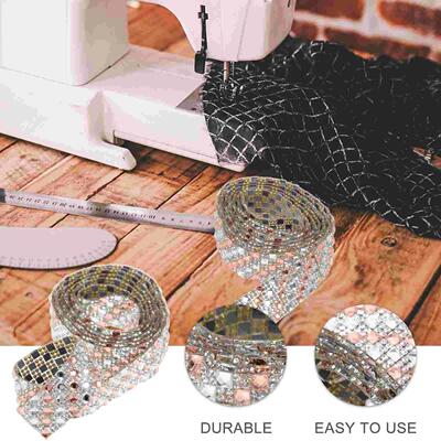 Glass Rhinestone Band Trim Chain for Crafts Self Adhesive