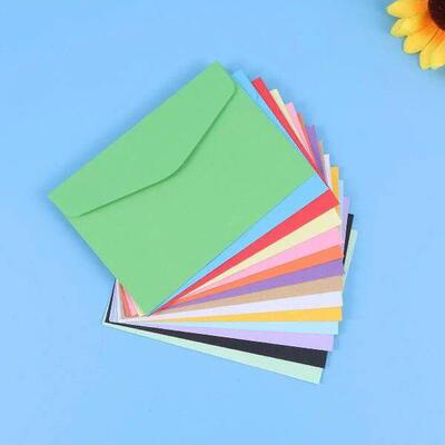 100pcs Blank Envelopes Solid Color Mini Candy Colored