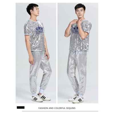 高档款爵士舞演出服现代服装啦操男啦女舞成人亮新片练功服表演舞