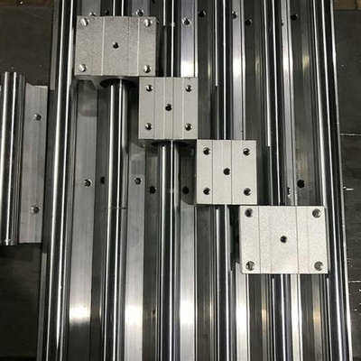 光轴导轨铝托圆柱直线滑轨支撑座SBR导轨x 圆轨道木工推台锯导轨