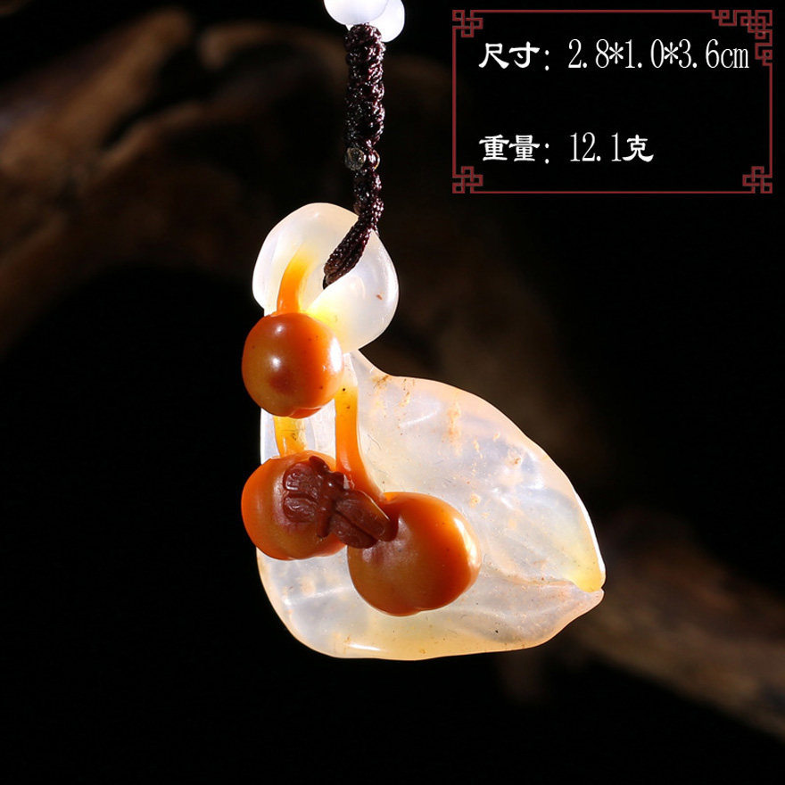 【孤品珍玩】寿山巧色水洞高山石樱桃挂件趣味挂饰送礼收藏p5610