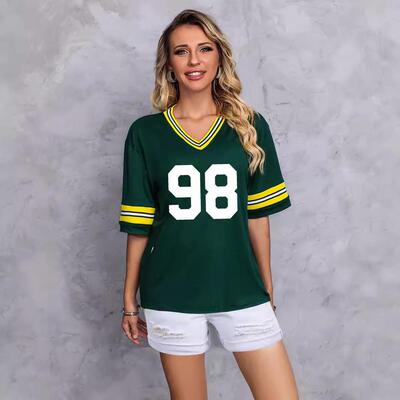 Ribbon splicing half sleeve digital printed jersey